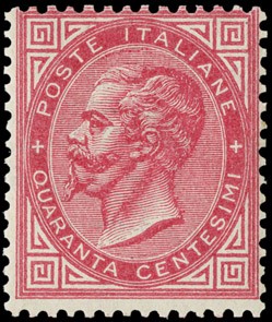 1863 - 40c rosso carminio, tir. di Torino, discret (1863) - Asta 10a ...
